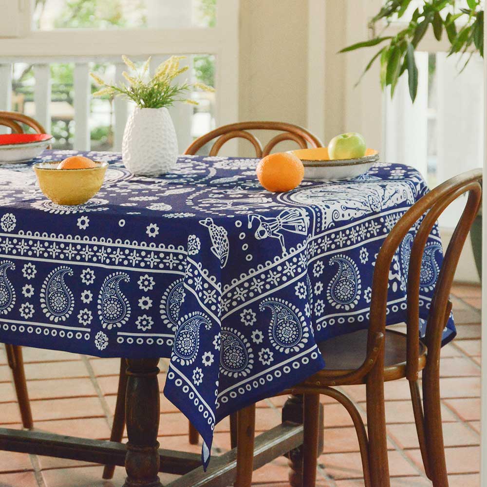 Kala (Blue) - Georgian Traditional Blue Tablecloth – BlueTabla